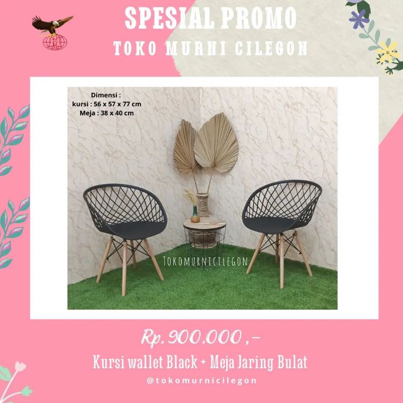 Jual Kursi Walet black + Meja Jaring Bulat (free ongkir cilegon serang ...