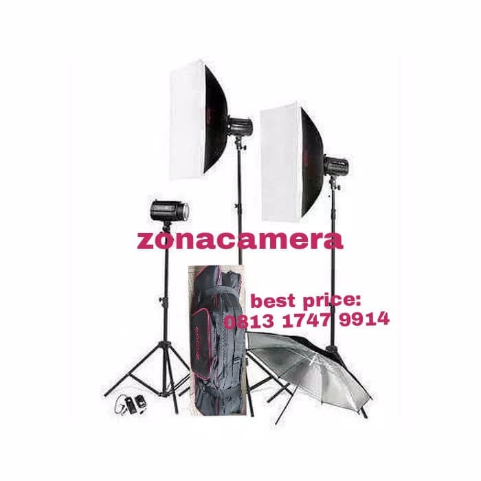 Jual Paket Godox Pioneer 160 Mini Studio Triple Set Lampu H-160B ...