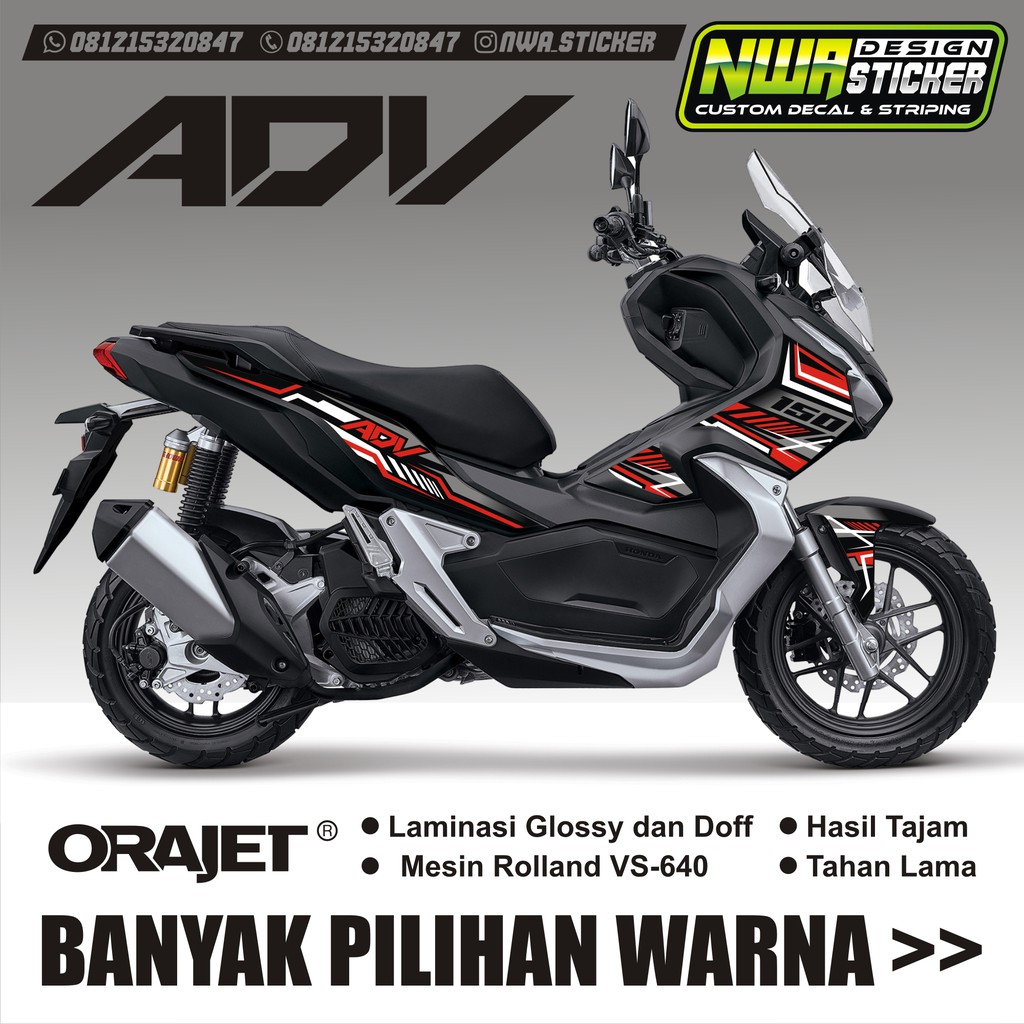 Jual STRIPING HONDA ADV 150 HITAM MODEL GRAFIS HITAM / STIKER ADV ...