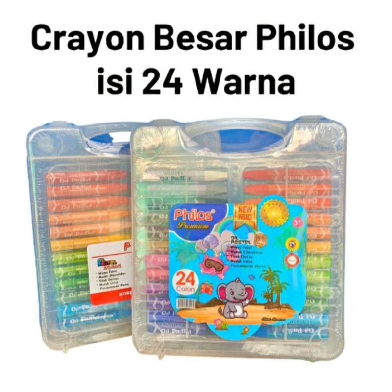 Jual Crayon Besar Philos isi 24 Warna | Shopee Indonesia