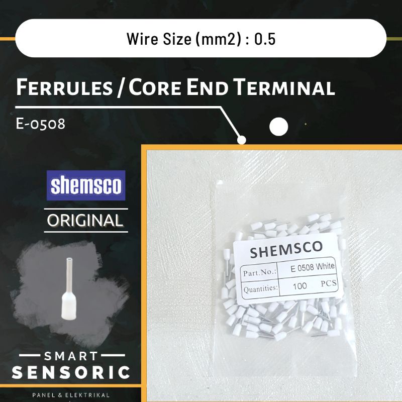 Jual Kabel 0.5mm Skun Ferrules E-0508 Shemsco Single Core End Terminal ...