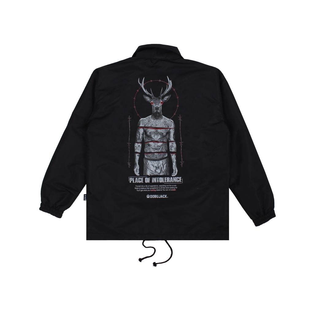 Jual Dobujack Coach Jacket Intolerance Black | Shopee Indonesia