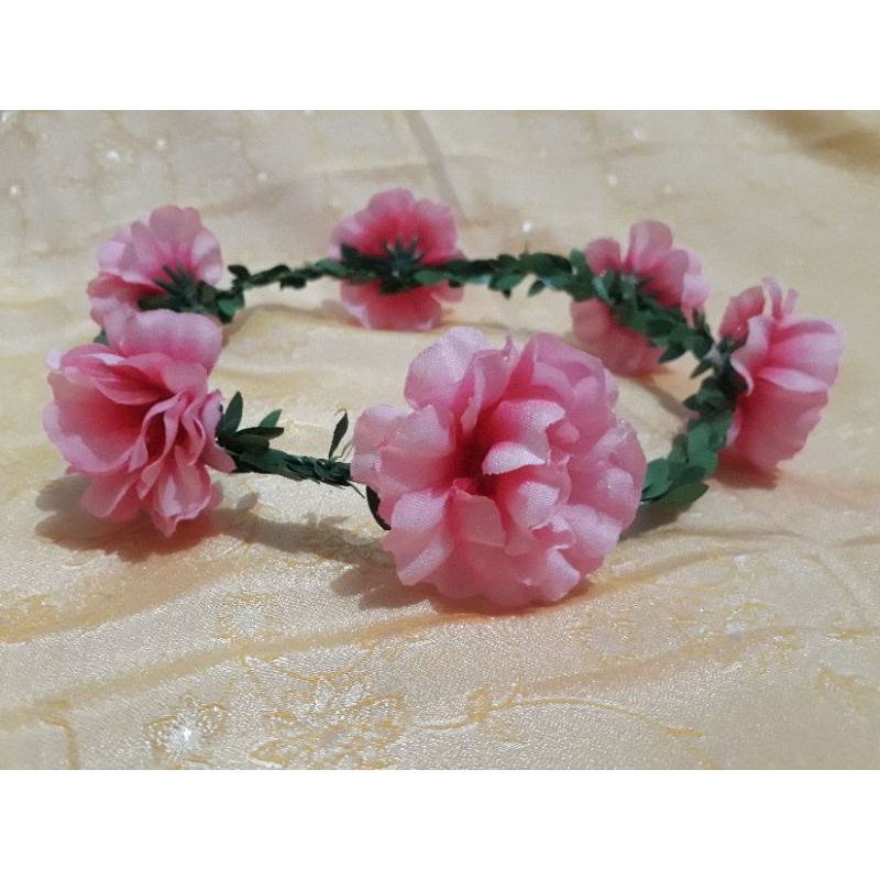 Jual FLOWER CROWN CANTIK PINK PUTIH MAHKOTA BUNGA BANDO ANAK DAN DEWASA ...