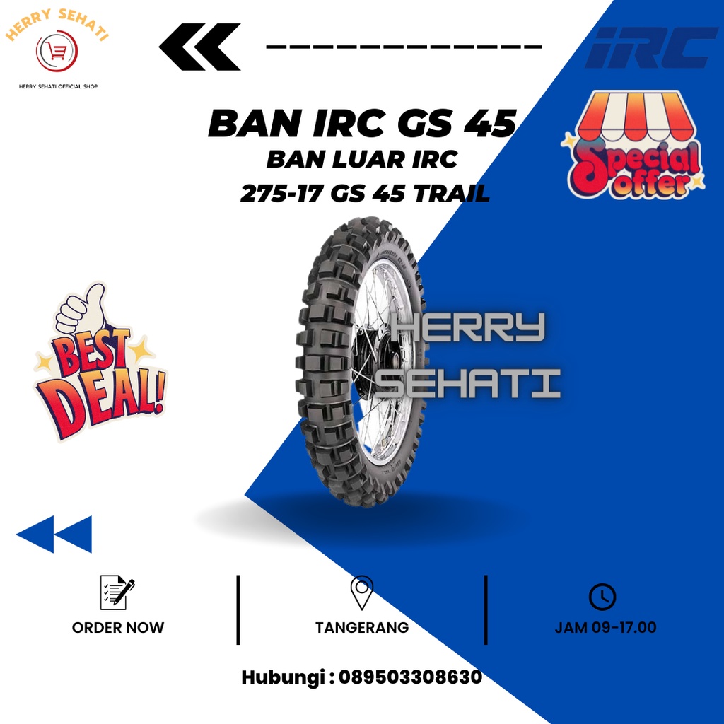 Jual BAN MOTOR TRAIL/CROSS 275-17 GS45 IRC | Shopee Indonesia