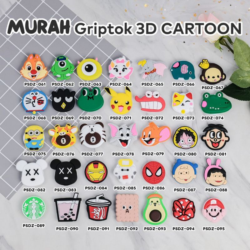Jual POP SOCKET 3D Karakter Doraemon Tom Jerry Batman Spiderman Ironman ...