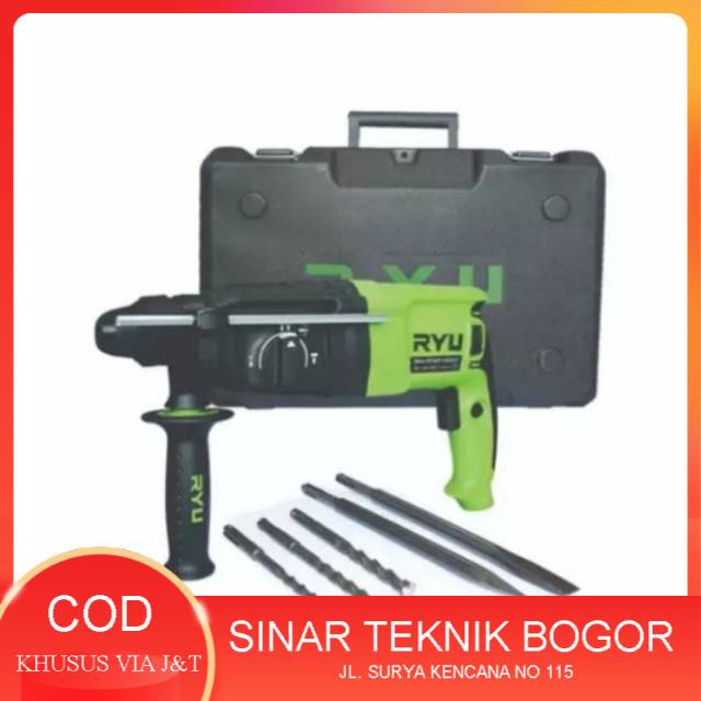 Jual Ryu RRH26 Rotary Hammer 3 in 1 mesin bor bobok beton tembok rrh 26 ...