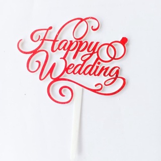 Jual TOPER HAPPY WEDDING / TOPER PERNIKAHAN / TOPER KUE TART / TOPER ...