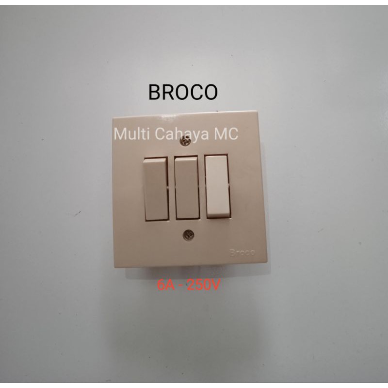 Jual Saklar Triple Broco Inbow/Saklar Lampu 3 Tombol IB/Saklar Isi 3 ... Jual Saklar Triple Broco Inbow/Saklar Lampu 3 Tombol IB/Saklar Isi 3 ...