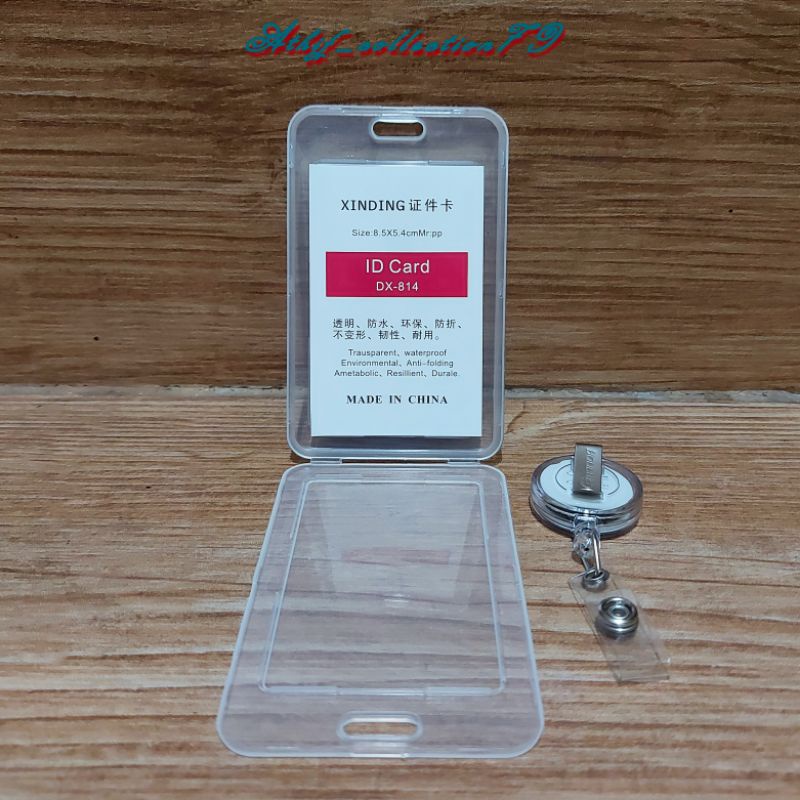 Jual Tempat Id Card Transparan 2 Sisi Holder Id Card Transparan + Yoyo ...