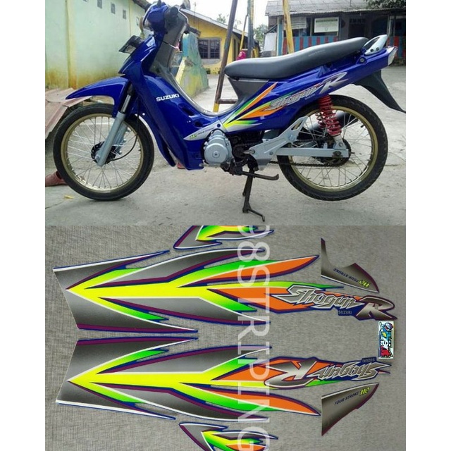 Jual STRIPING SHOGUN R BIRU HIJAU TAHUN 2003 STIKER LIS STANDAR ORI ...