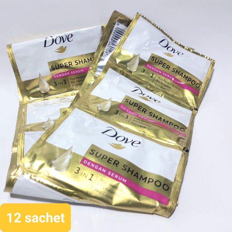 Jual Dove Super Shampoo With Serum 3 in 1 / 12 Sachet | Shopee Indonesia