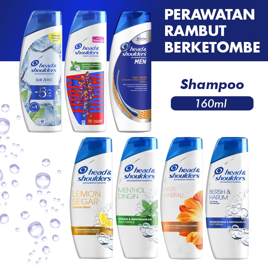 Jual Head & Shoulders Hairfall, Menthol, Lemon, Sub Zero, Retain 160ml | Shopee Indonesia