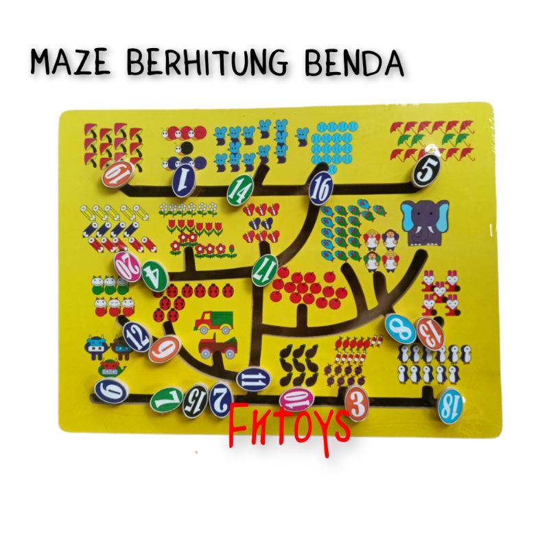Jual Maze Angka berhitung benda -mainan alur edukasi | Shopee Indonesia
