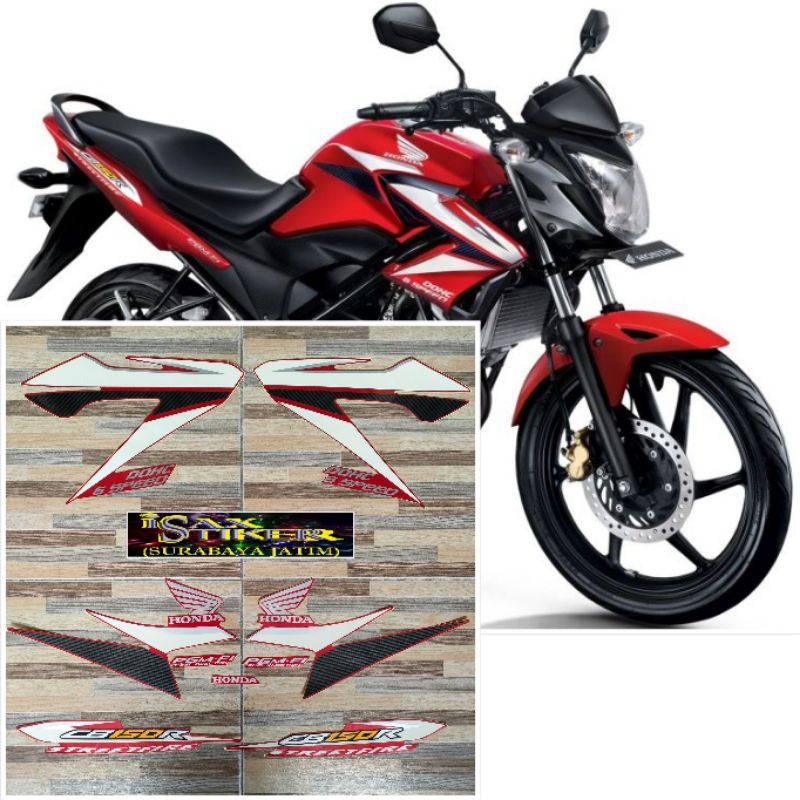 Jual striping original Honda CB150R merah red tahun 2014 2015 | Shopee ...