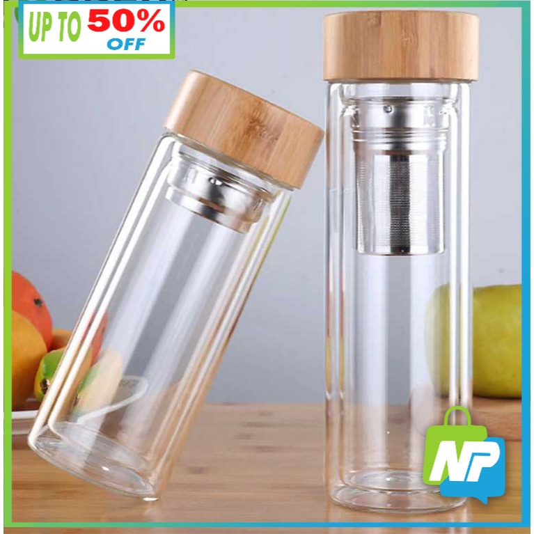 Jual Botol Minum Kaca Infused Water 340 mL - Botol Minum Air Viral ...