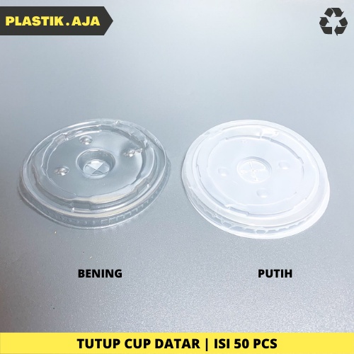 Jual TUTUP CUP PLASTIK DATAR / DOME UKURAN UNIVERSAL| ISI 50 PCS ...