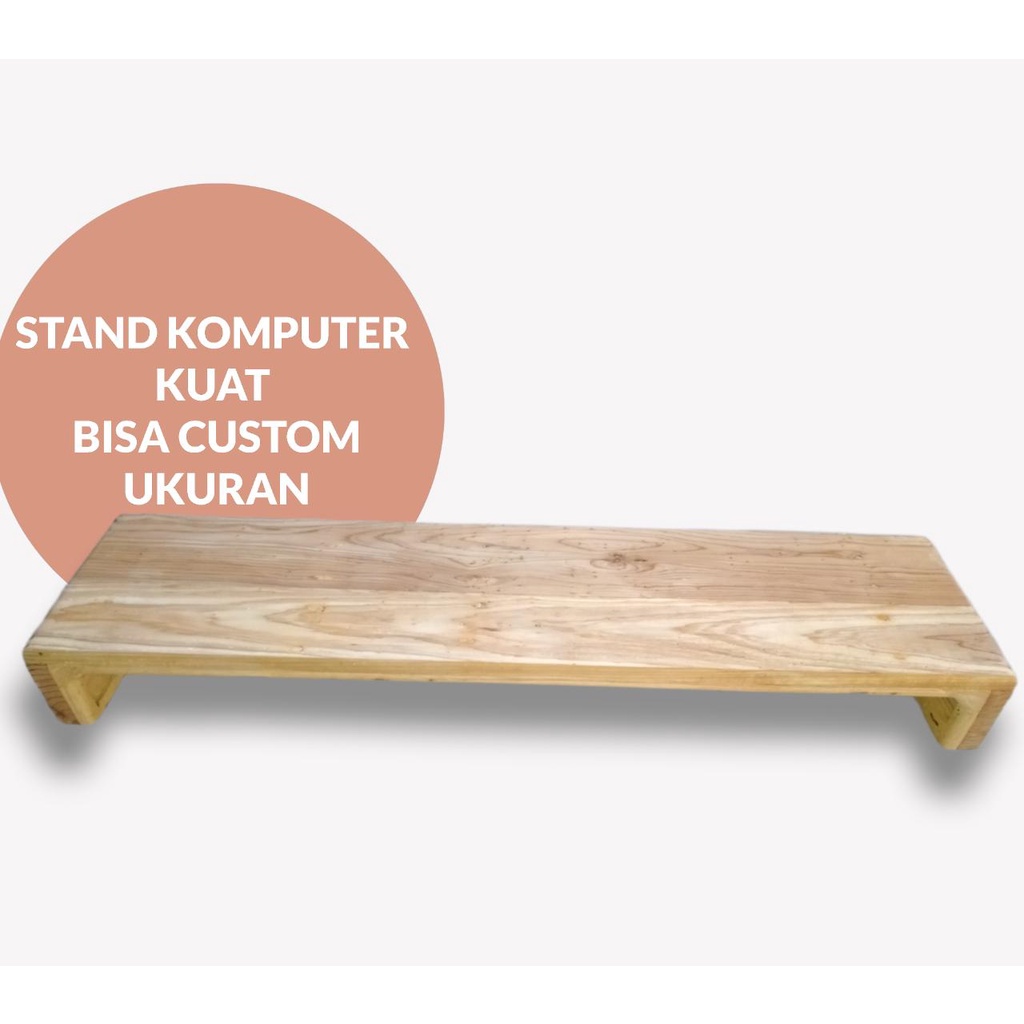 Jual STAND MONITOR ALAS KAYU DUDUKAN KOMPUTER /MONITOR STAND KAYU SUDUT ...