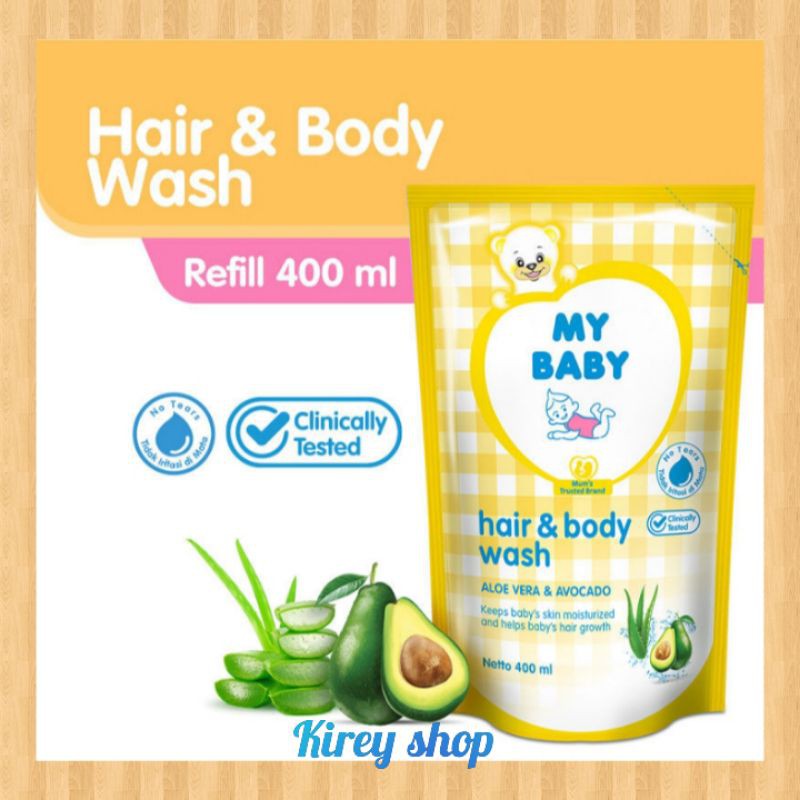 Jual My Baby Hair And Body Wash Aloe Vera And Avocado 400ml | Shopee ...