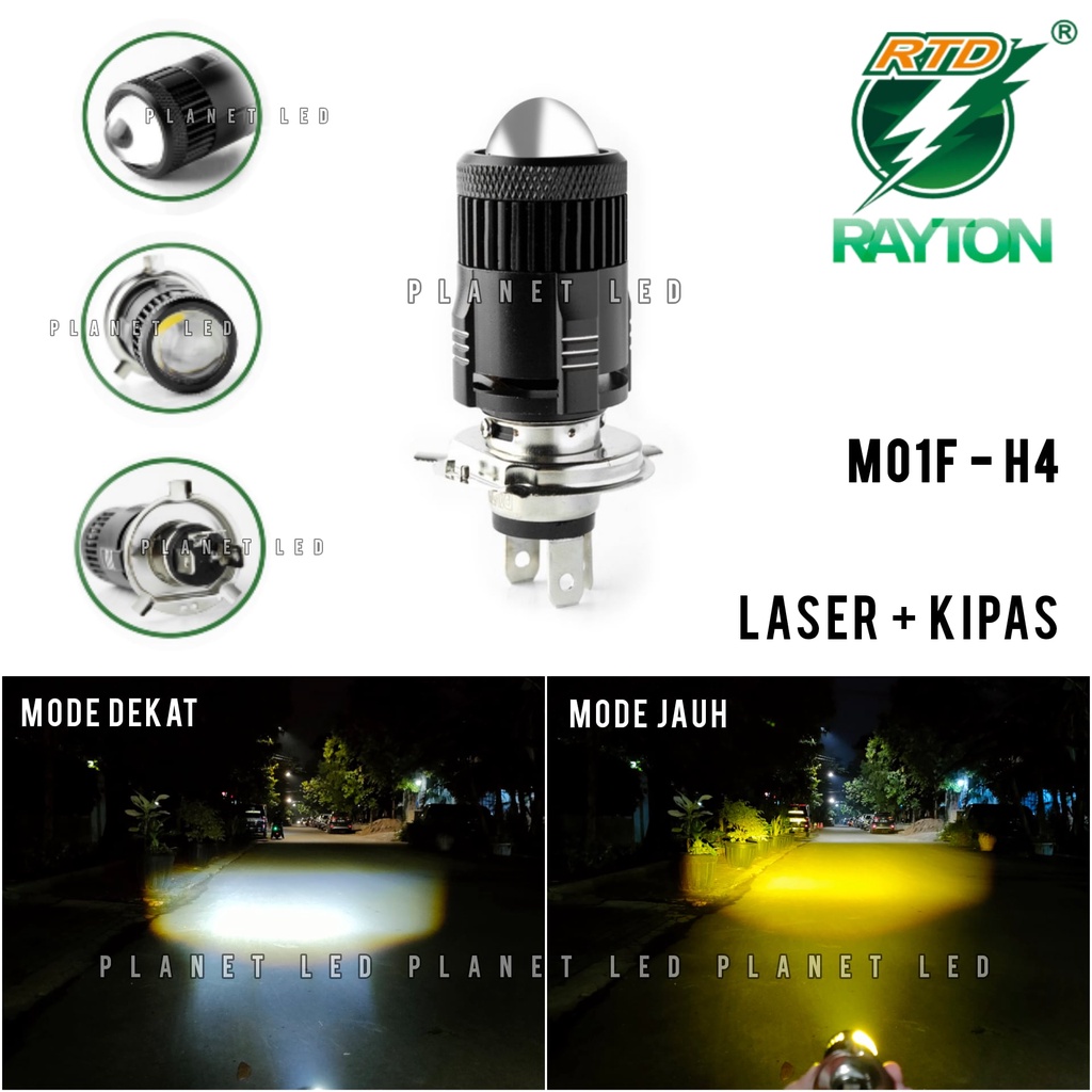 Jual ORI RTD Rayton Lampu Depan LED M01F H4 Laser + Kipas High Kuning Low Putih - PlanetLED ...