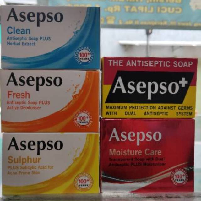 Jual Sabun Asepso Batang Asepso Bar Soap 80g (Antiseptic, Clean, Fresh, Sulphur, Moisture ...