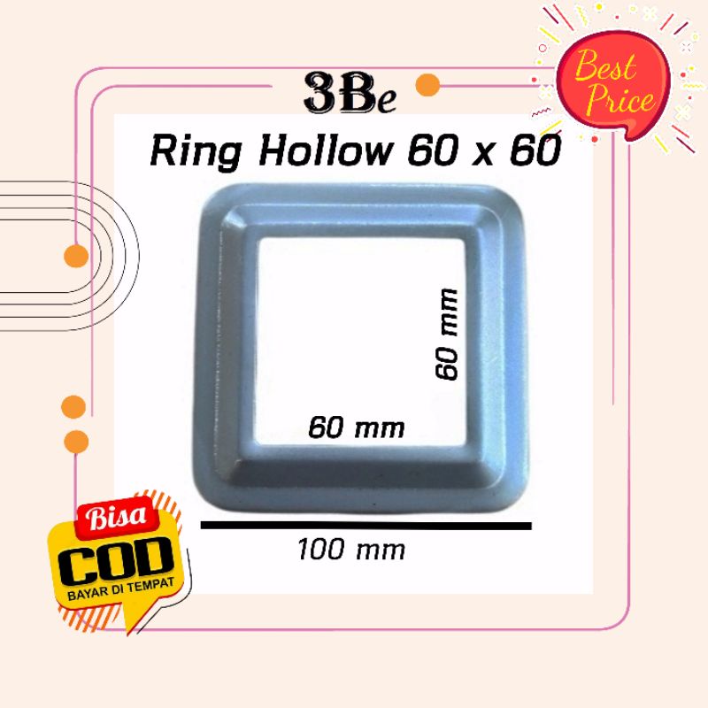 Jual Ring hollow 60x60 mm tapak hollow minimalis 6x6 cm aksesoris ornamen pintu pagar besi hollo ...