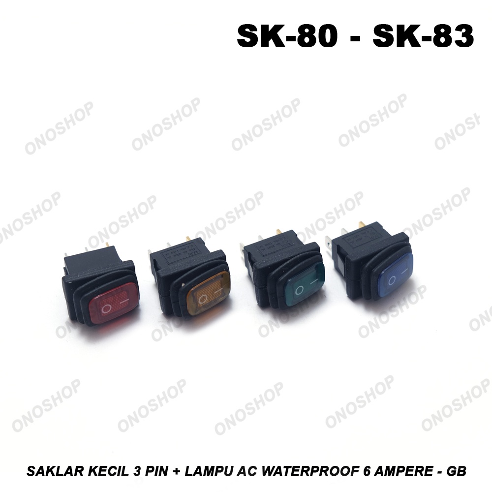 Jual Saklar Kecil 3 Pin + Lampu AC Waterproof 6 Ampere - GB | Shopee ...
