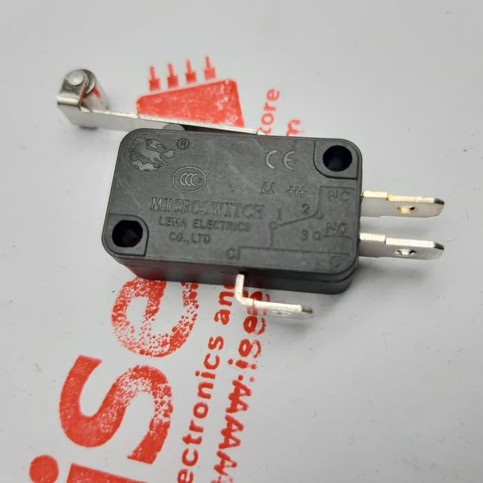 Jual Micro Limit Switch sensor pembatas SPDT 16A 250V AC Plat Panjang Roda | Shopee Indonesia