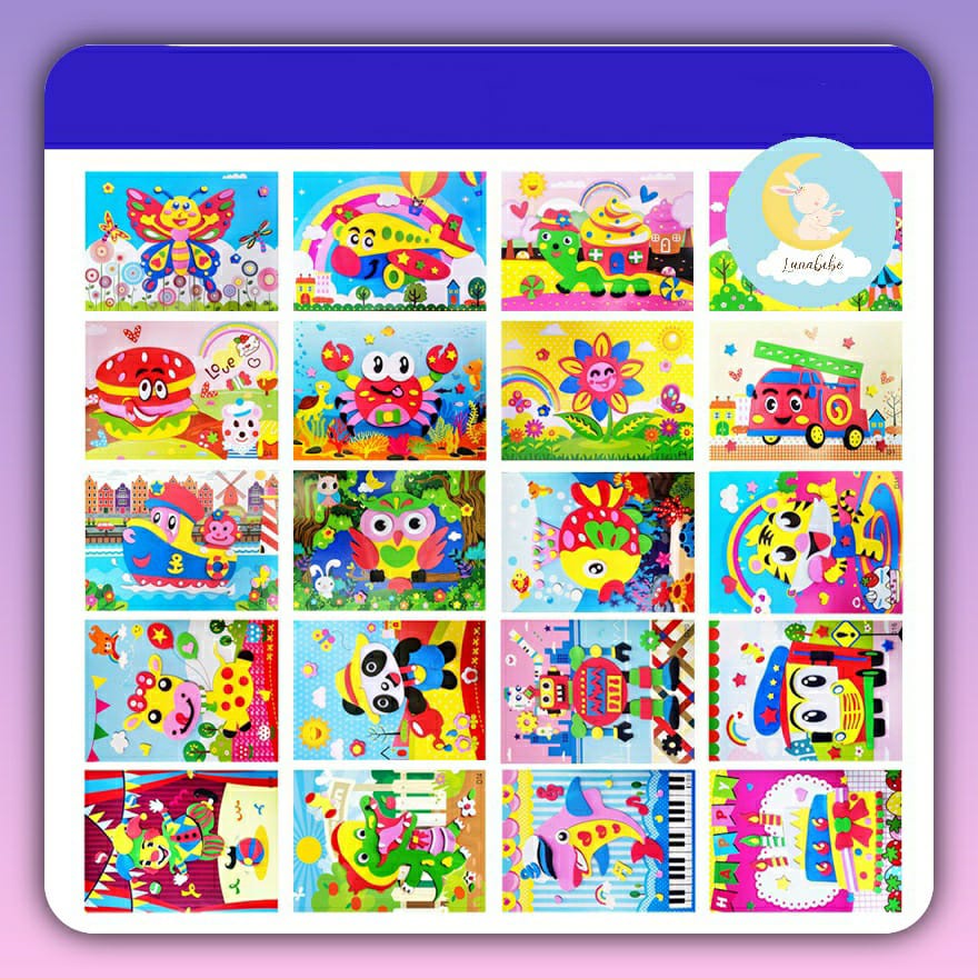 Jual Stiker mainan tempel anak anak/Mainan edukasi sticker eva random ...