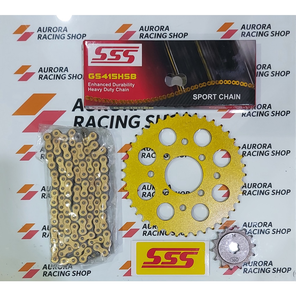 Jual GEAR SET SSS GOLD SATRIA 120 R / HIU / LUMBA & RANTAI SSS 415 HSB GOLD | Shopee Indonesia