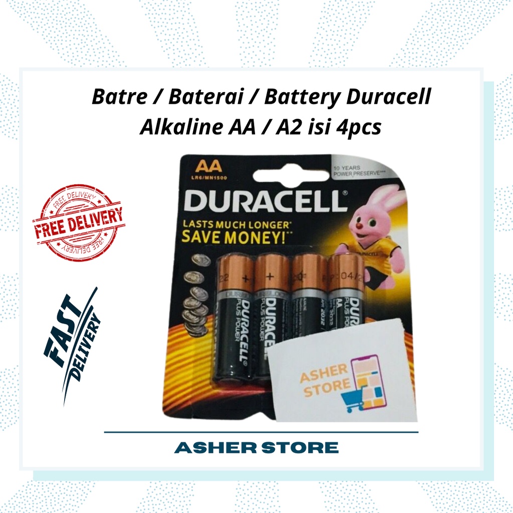 Jual Batre / Baterai / Battery Duracell Alkaline AA / A2 isi 4pcs ...