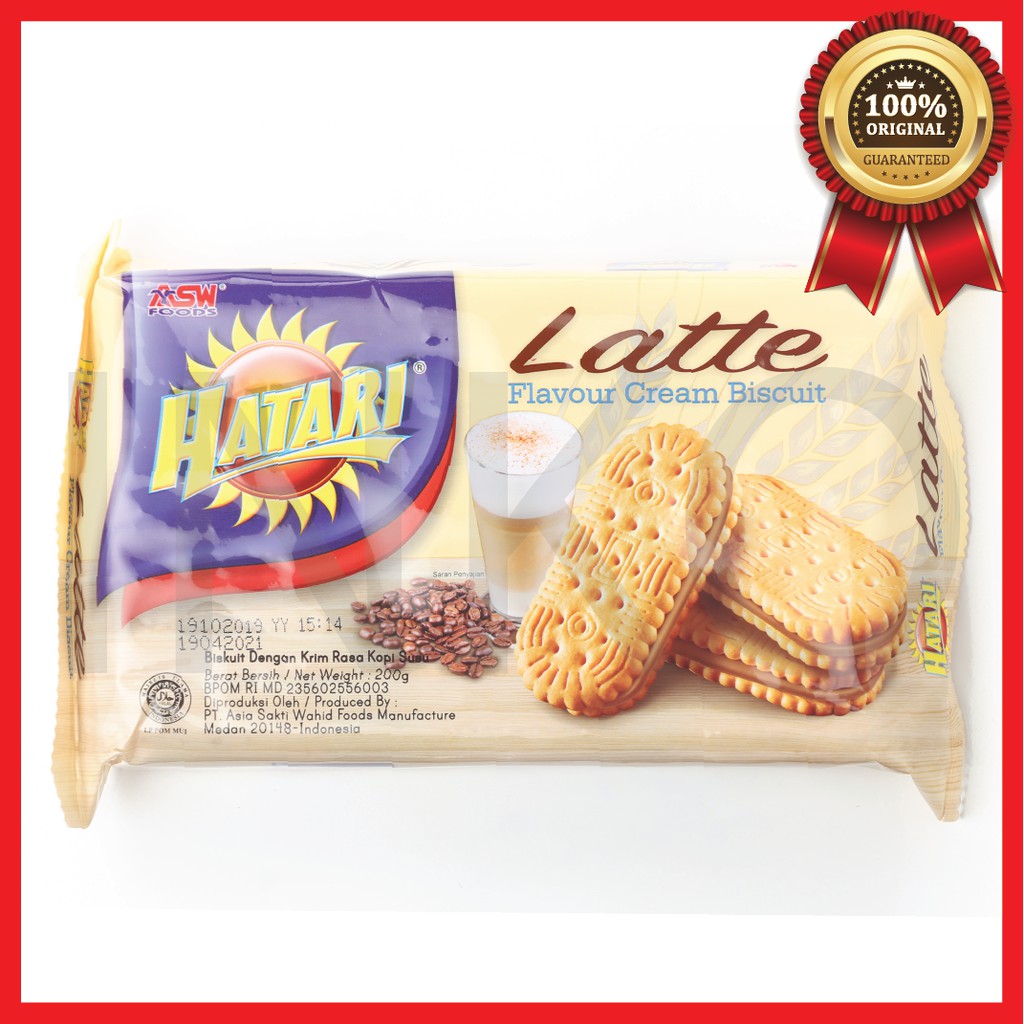 Jual HATARI LATTE FLAVOUR CREAM BISCUIT RASA KOPI SUSU 200GR | Shopee ...