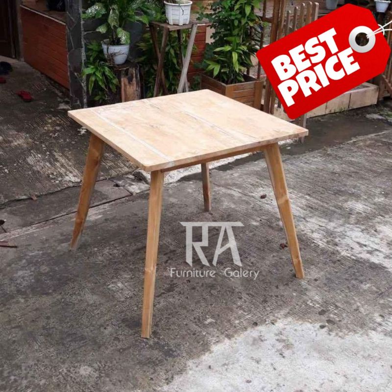 Jual MEJA CAFE MINIMALIS KAYU JATI - NON FINISHING Indonesia|Shopee ...