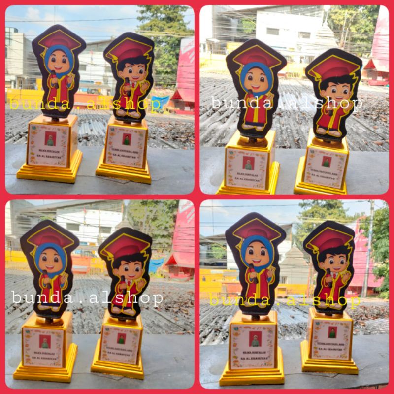 Jual Piala plakat wisuda anak TK paud full color resin Indonesia|Shopee ...