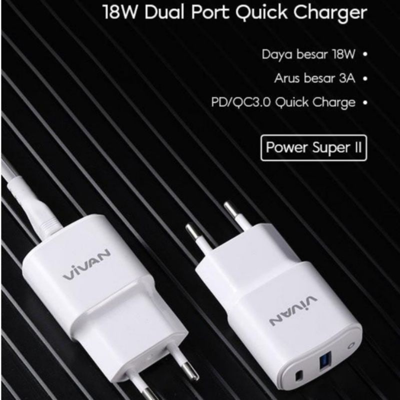 Jual Vivan Power Super II Fast charge 18w 3A Power delivery typeC ...