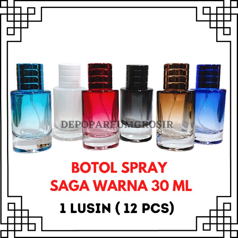 Jual BOTOL PARFUM SAGA WARNA SPRAY 30 ML 12 PCS | Shopee Indonesia