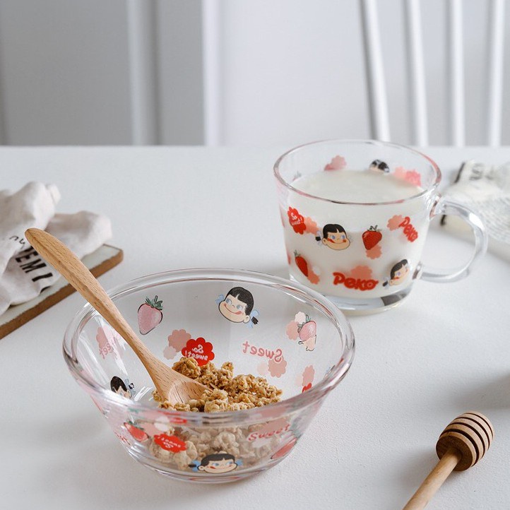 Jual Jusyco Peko Chan Coffee Mug and Bowl Glass | Shopee Indonesia