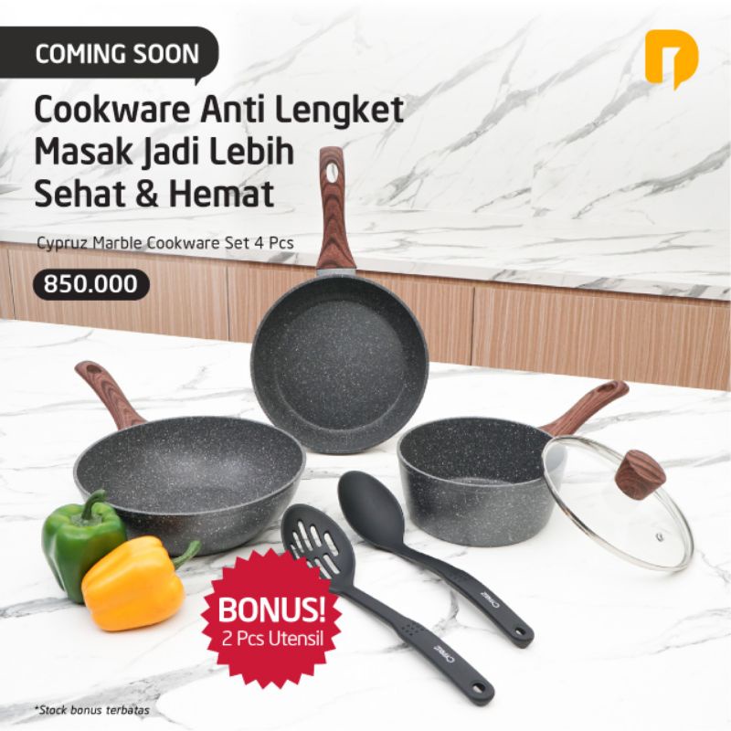 Jual Panci Cypruz Marble Cookware Set 4 Pcs | Shopee Indonesia