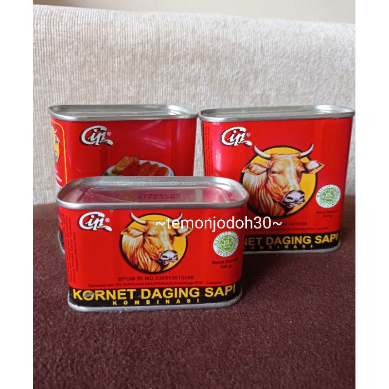 Jual CIP KORNET DAGING SAPI kemasan Cylinder 120 195 340 g | Shopee ...