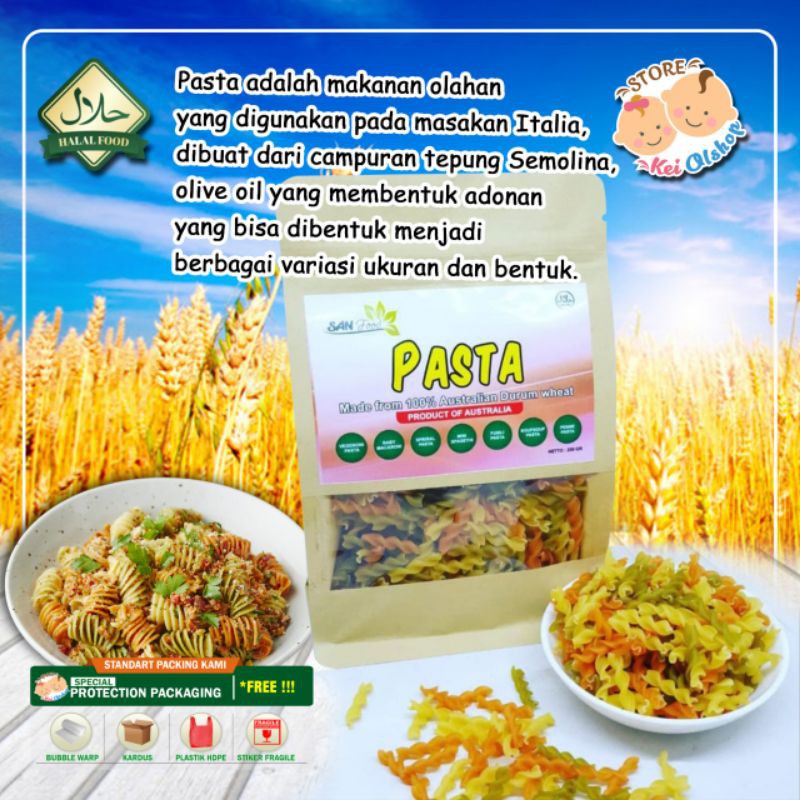 Jual Sanfood PASTA gandum Semolina 250 gr, pasta baby & Pasta 2 in 1 ...