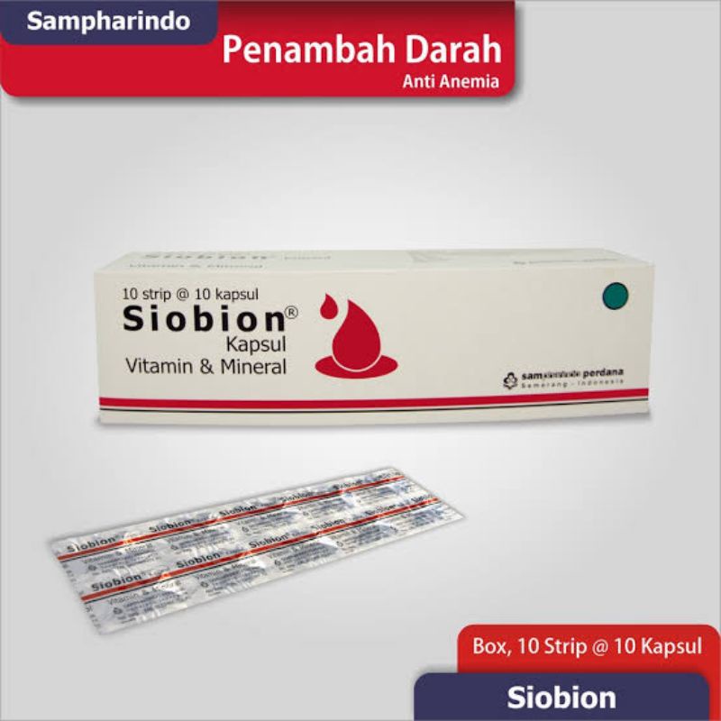 Jual SIOBION/Kapsul vitamin dan mineral untuk penambah darah 1 strip ...