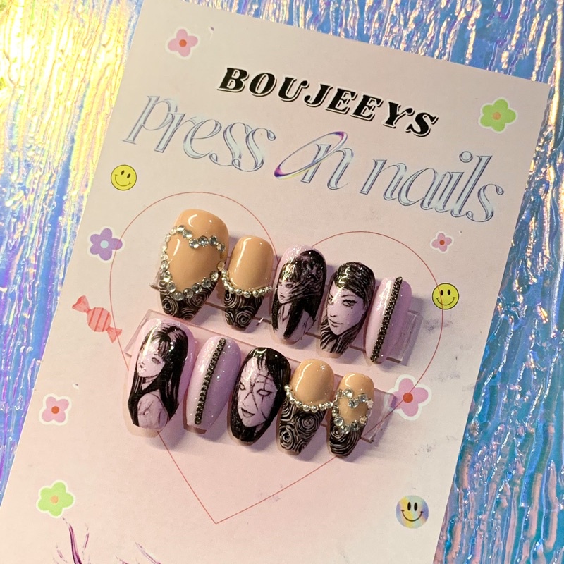 Jual Tomie from Junji Ito Collection Press on Nails by Boujeeys Kuku ...
