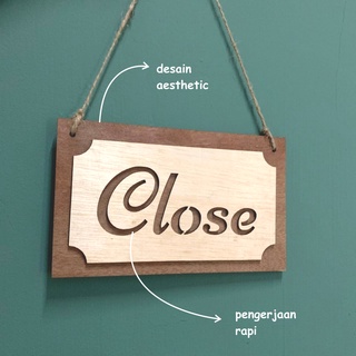 Jual Papan Tanda Open Close Plywood Sign Board Open Close Signage Toko ...