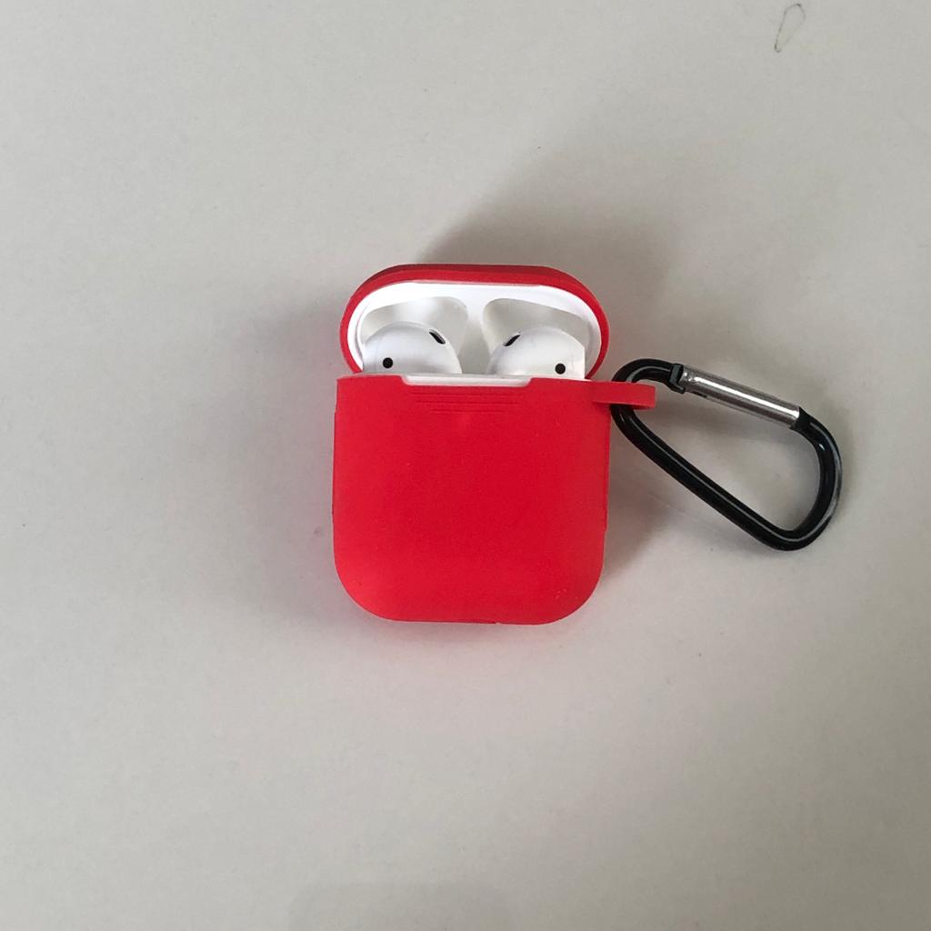 Case Airpods Gen 2 Silicone Case with Hook RED - Silikon Casing Airpods 1 2