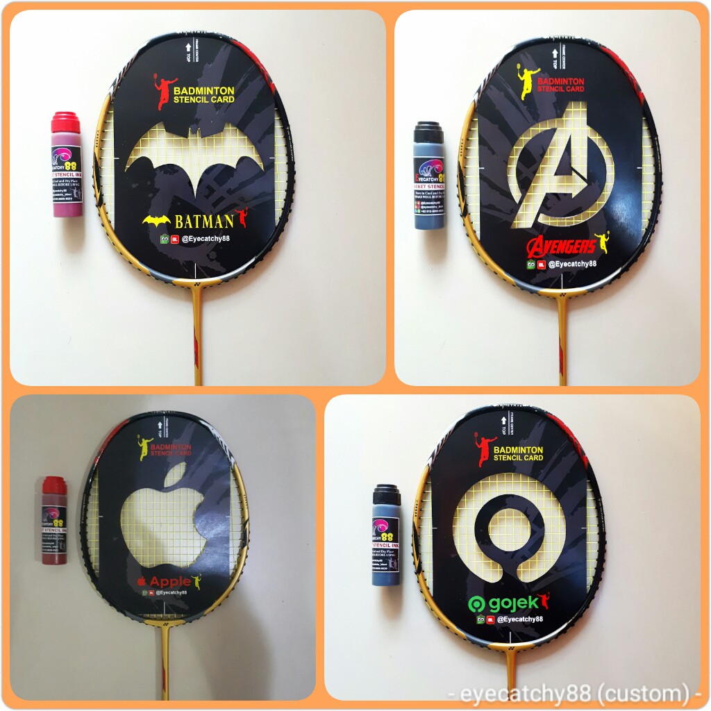 Jual Tinta/Ink & Stencil Card Badminton/Logo Raket/Cetakan Raket - Unik ...