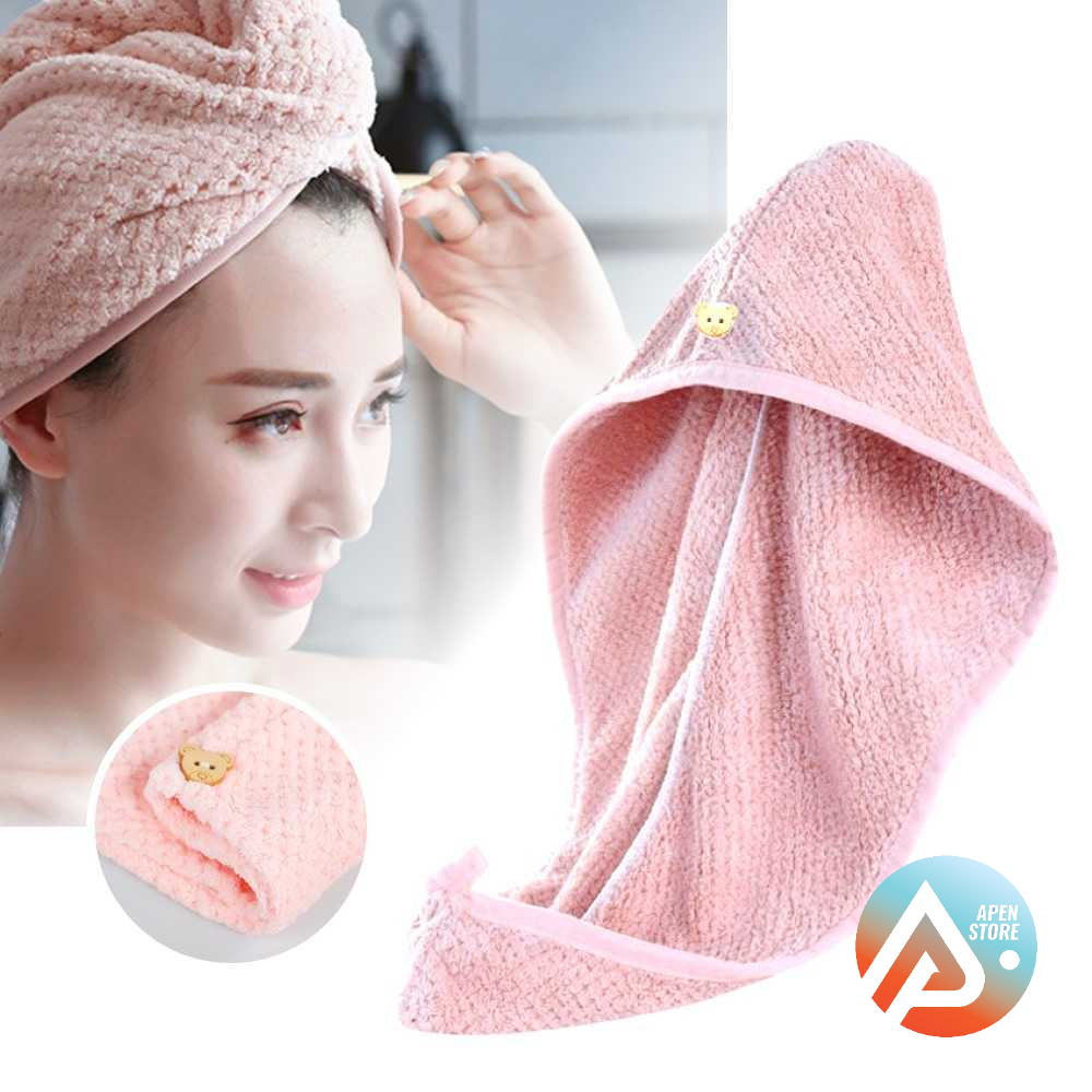 Jual APEN Handuk Pengering Rambut PREMIUM Tebal Kepala Mudah Dipakai ...