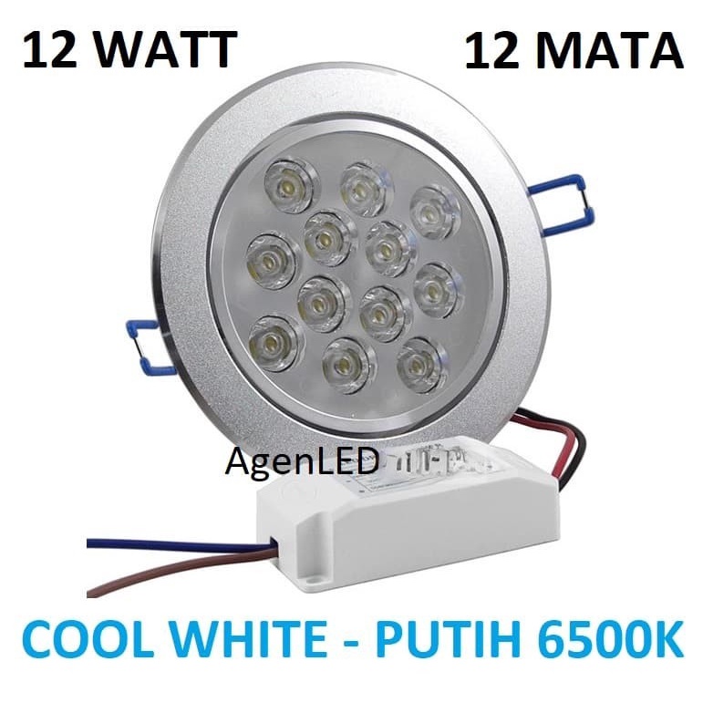 Jual Lampu Downlight LED Spot sorot 12W PUTIH 12 w watt mata 12watt WHITE | Shopee Indonesia