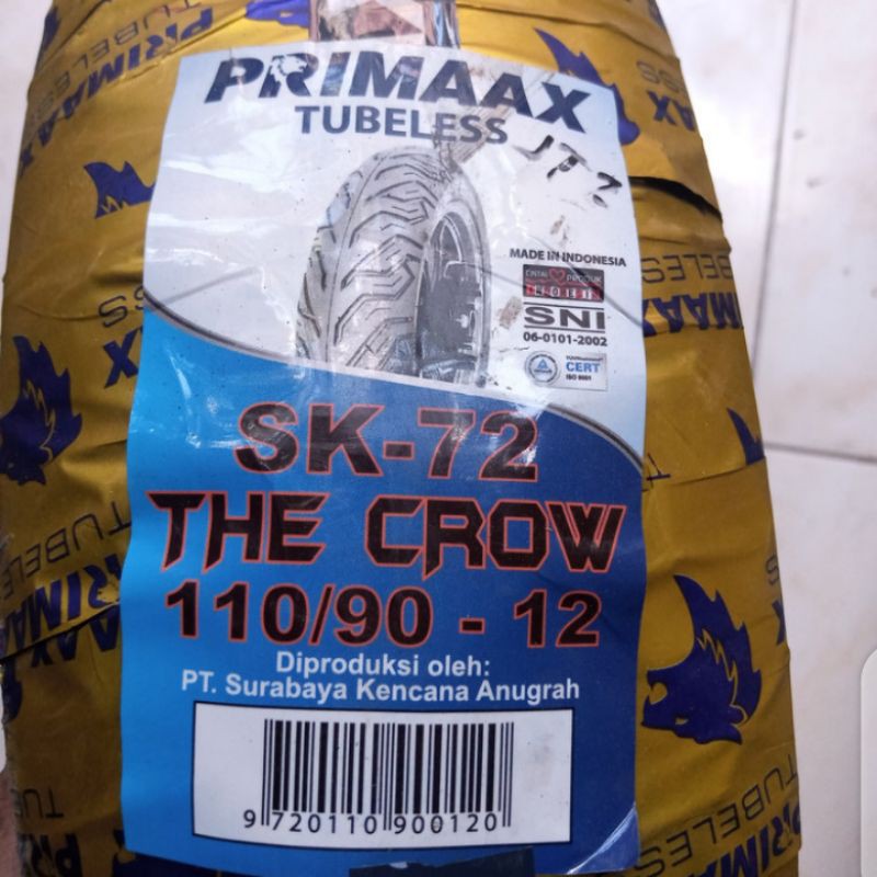Jual Ban tubeless Primaax 110/90-12 SK-72 merek primax tubles SK 72 scoopy ban belakang | Shopee ...
