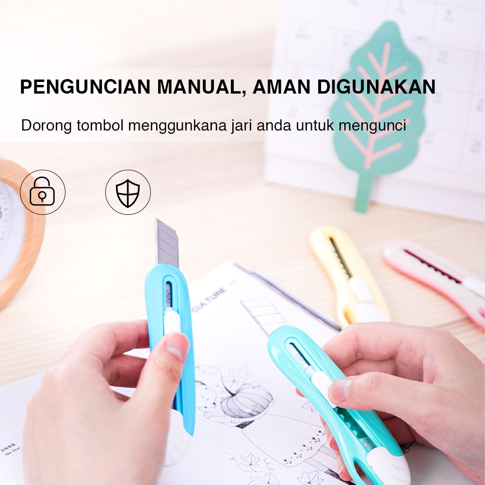 Jual Deli Cutter Sekolah, Design untuk Anak-anak, Bahan ABS, Silet 55mm ...