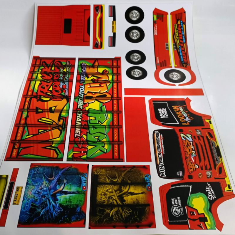 Jual pola stiker/paprcraft miniatur truk oleng mobil mainan trending ...