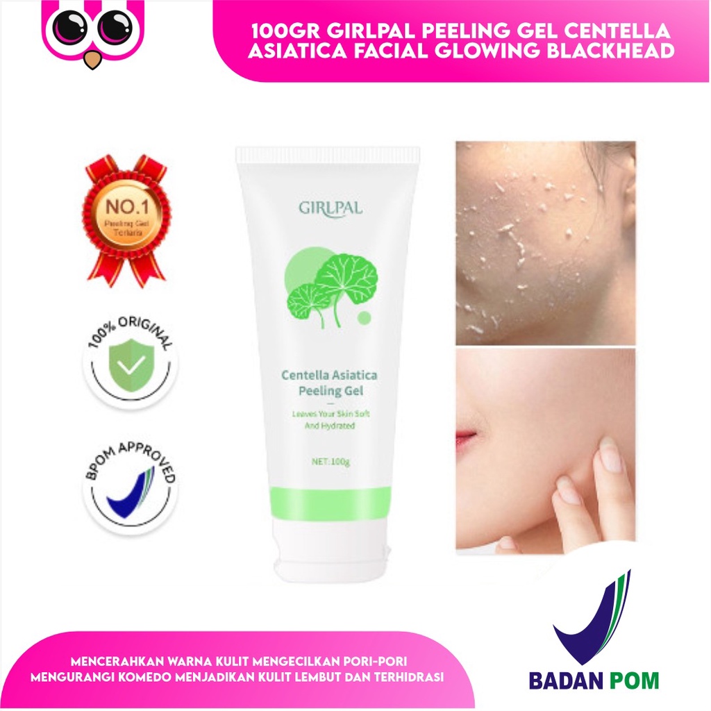 Jual 100GR GIRLPAL PEELING GEL CENTELLA ASIATICA FACIAL GLOWING BLACKHEAD CLEANER BODY ...